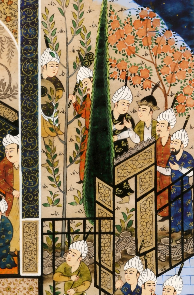 Persian miniature painting - Amir Temur's meeting in the palace - Feruz ...