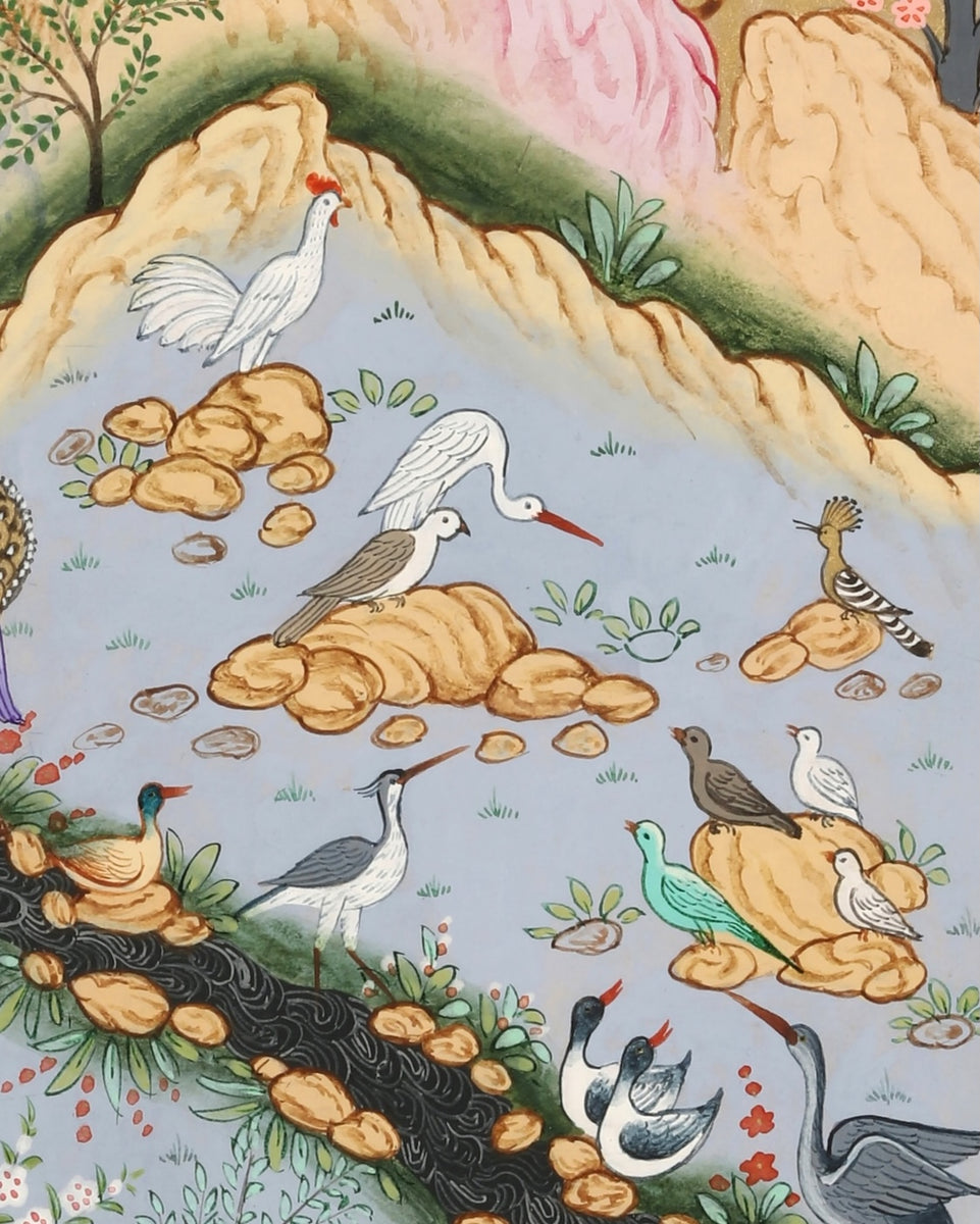 Persian miniature painting - Conference of Birds (Print) - Feruz Temirov